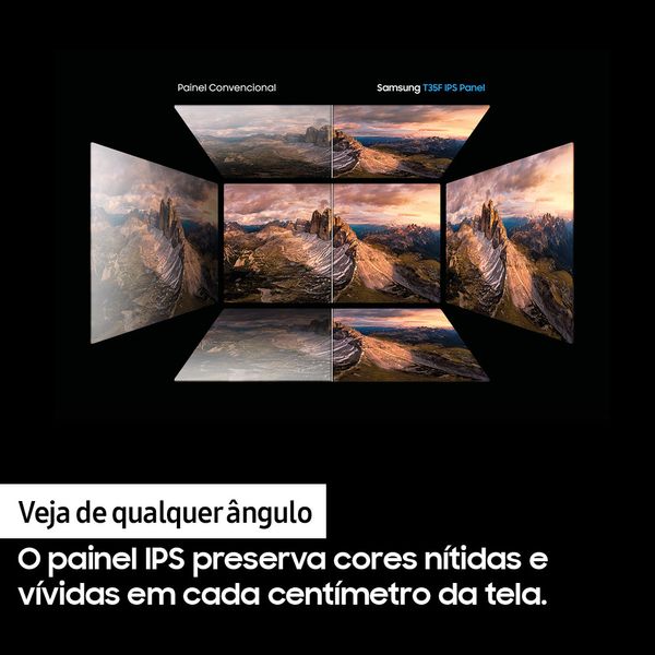 Monitor Gamer Samsung T350 24” FHD, Tela Plana, 75Hz, 5ms, HDMI ...