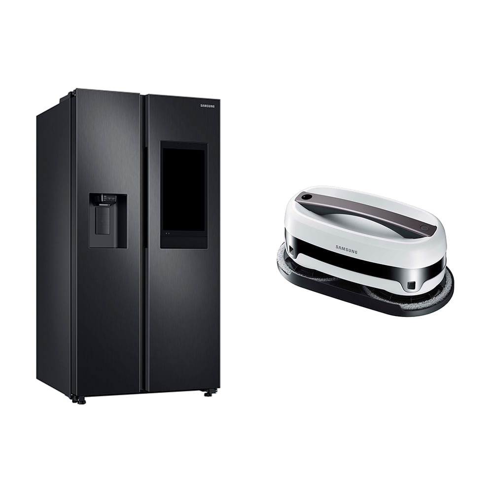 Geladeira Family Hub Side by Side RS58 220V + Aspirador Robô Passa Pano ...