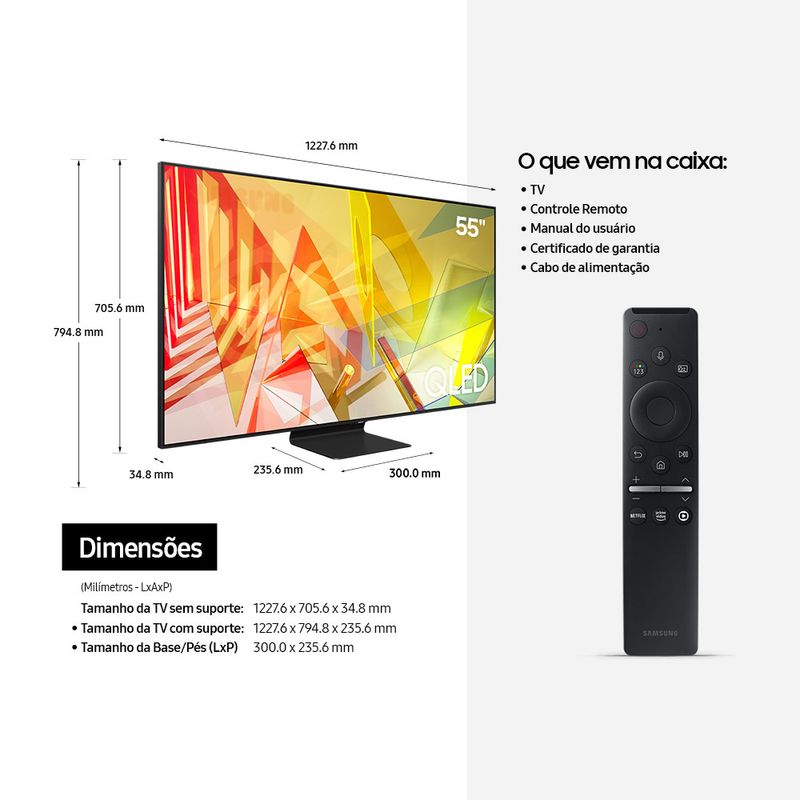 Samsung Smart TV QLED 4K Q90T, Processador com IA, Som em Movimento ...