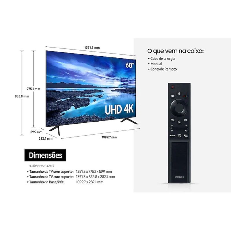 Samsung Smart TV UHD 4K 60AU7700 - Samsung Brasil
