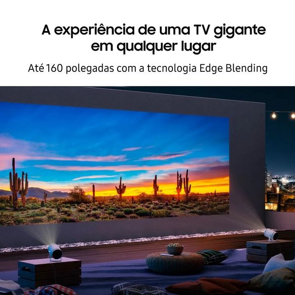 Samsung The Freestyle Projetor Smart Portátil, 30 a 100 polegadas, Plataforma Tizen, Som 360º ...