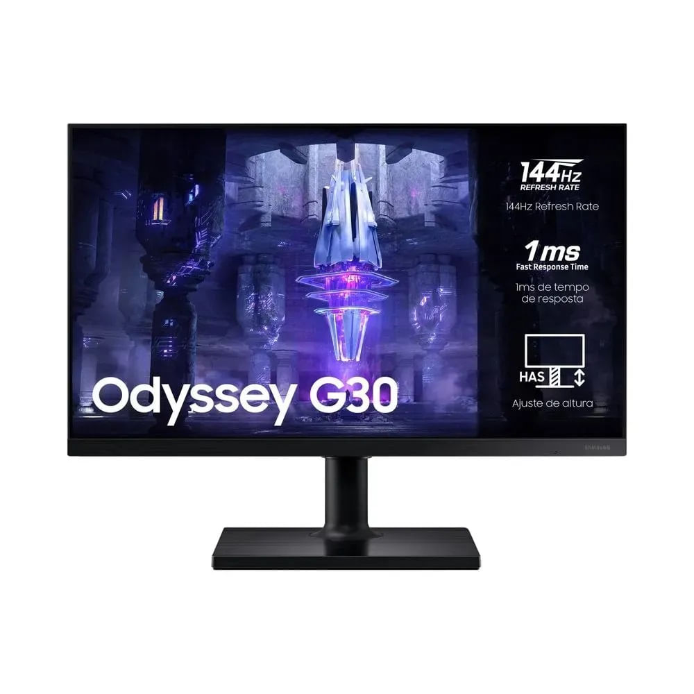 Monitor Gamer Samsung Odyssey G30 24” FHD, Tela Plana, Painel VA, 144Hz ...