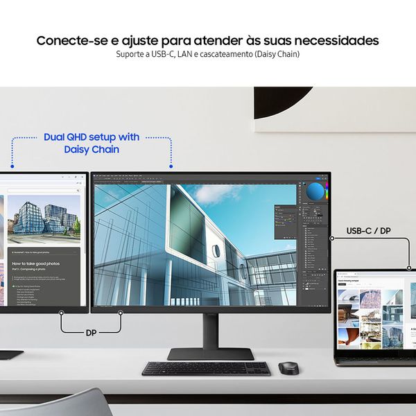 Monitor Samsung ViewFinity S6 27" 2024 QHD, Tela Plana, Painel IPS ...