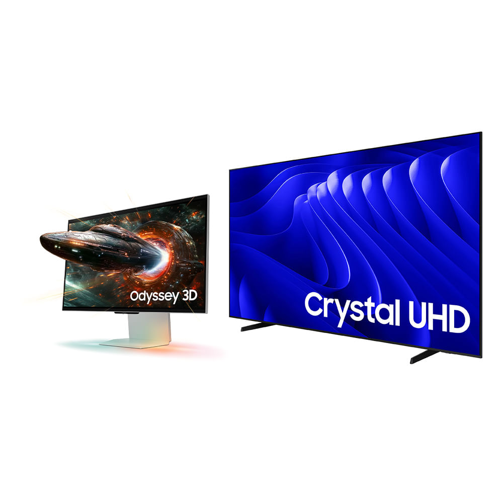 Big TV 98" Crystal UHD 4K DU9000 + Monitor Odyssey 3D, 27" - Samsung Brasil