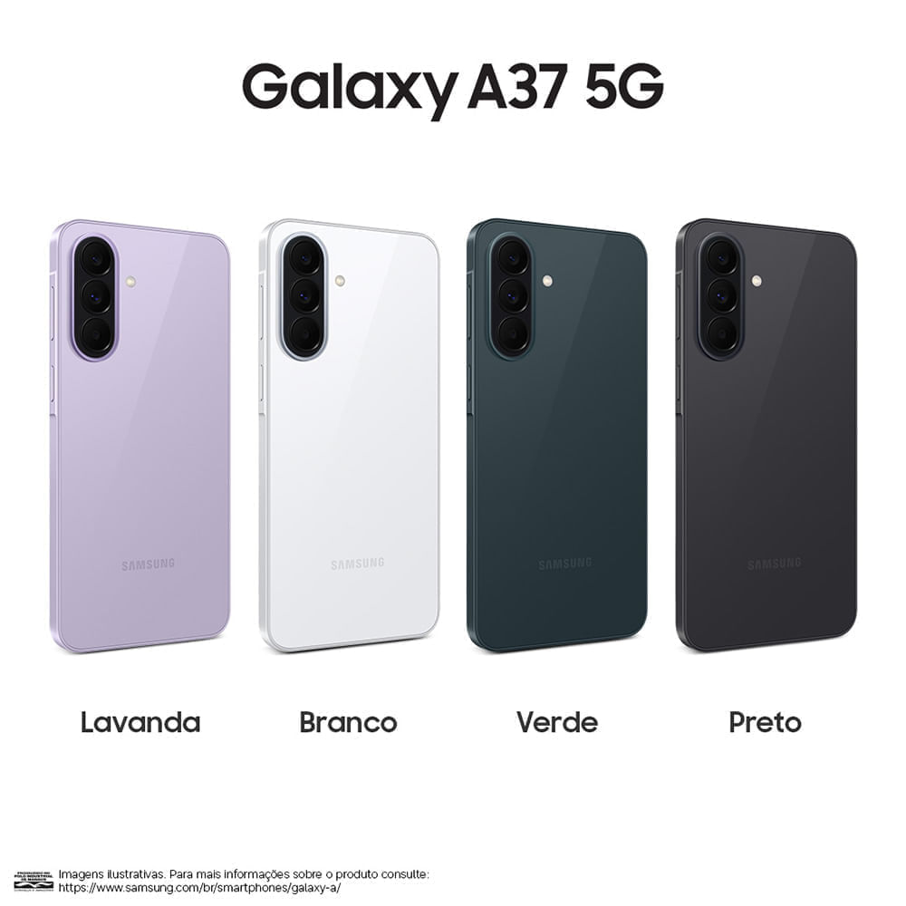 Celular Samsung Galaxy A37 5G 128GB, 6GB RAM, Câmera 50MP - Samsung Brasil